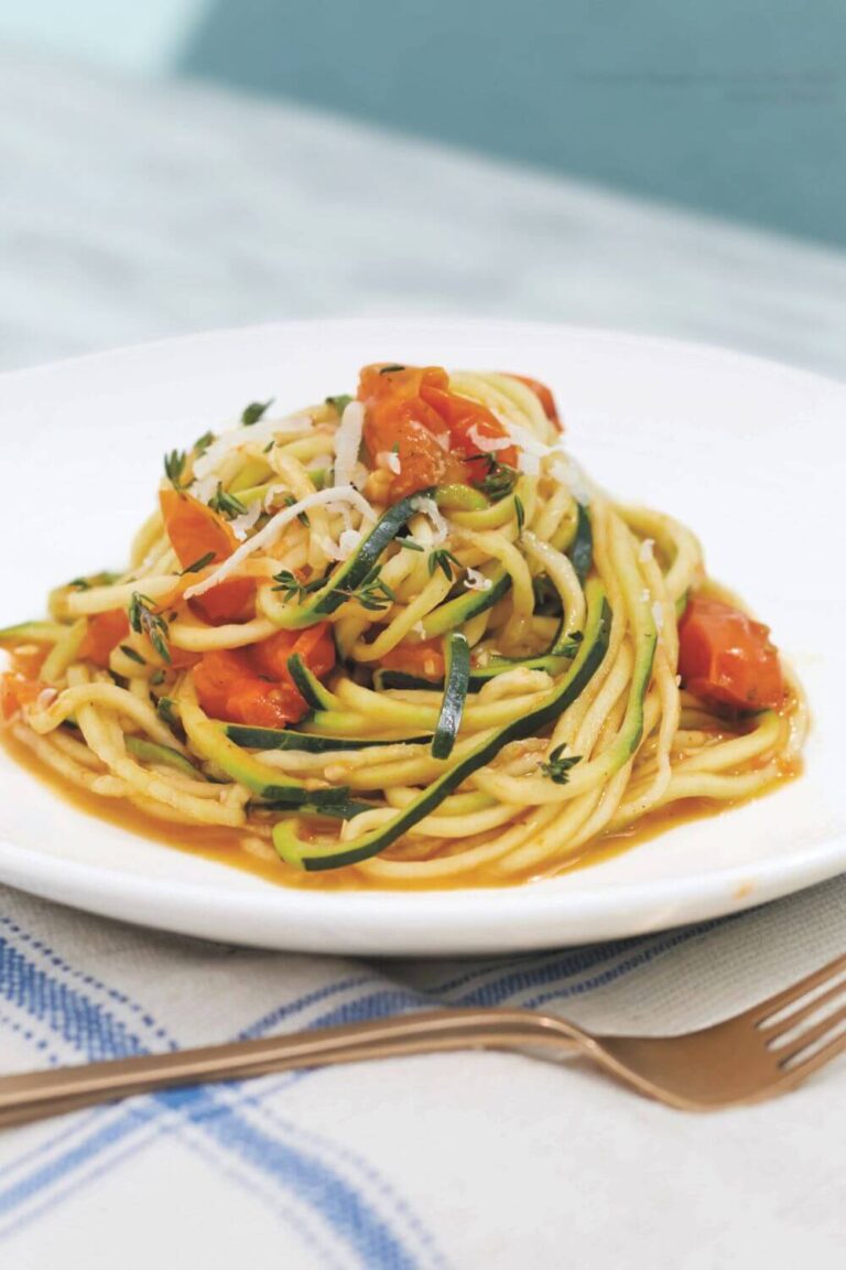 Giada Zucchini Spaghetti with Sun Gold Tomato Sauce | Giada Recipes
